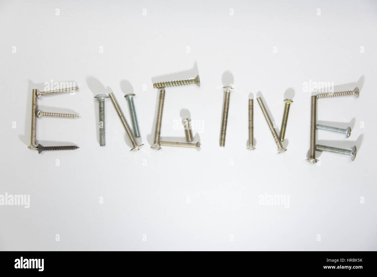 The word "Engine" made from screw Stock Photo - Alamy
