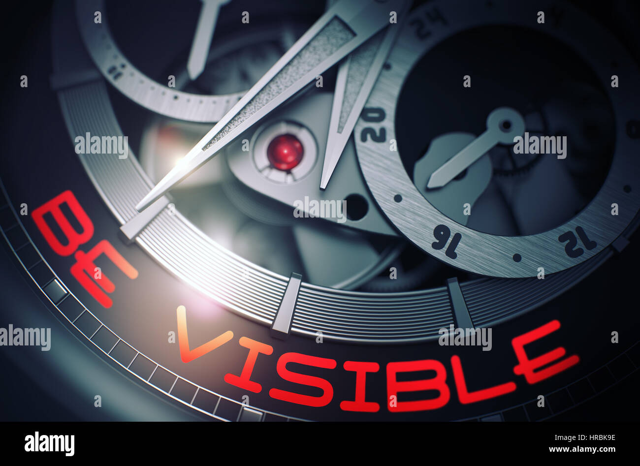 Be Visible on Men Wrist Watch Mechanism. 3D Stock Photo - Alamy