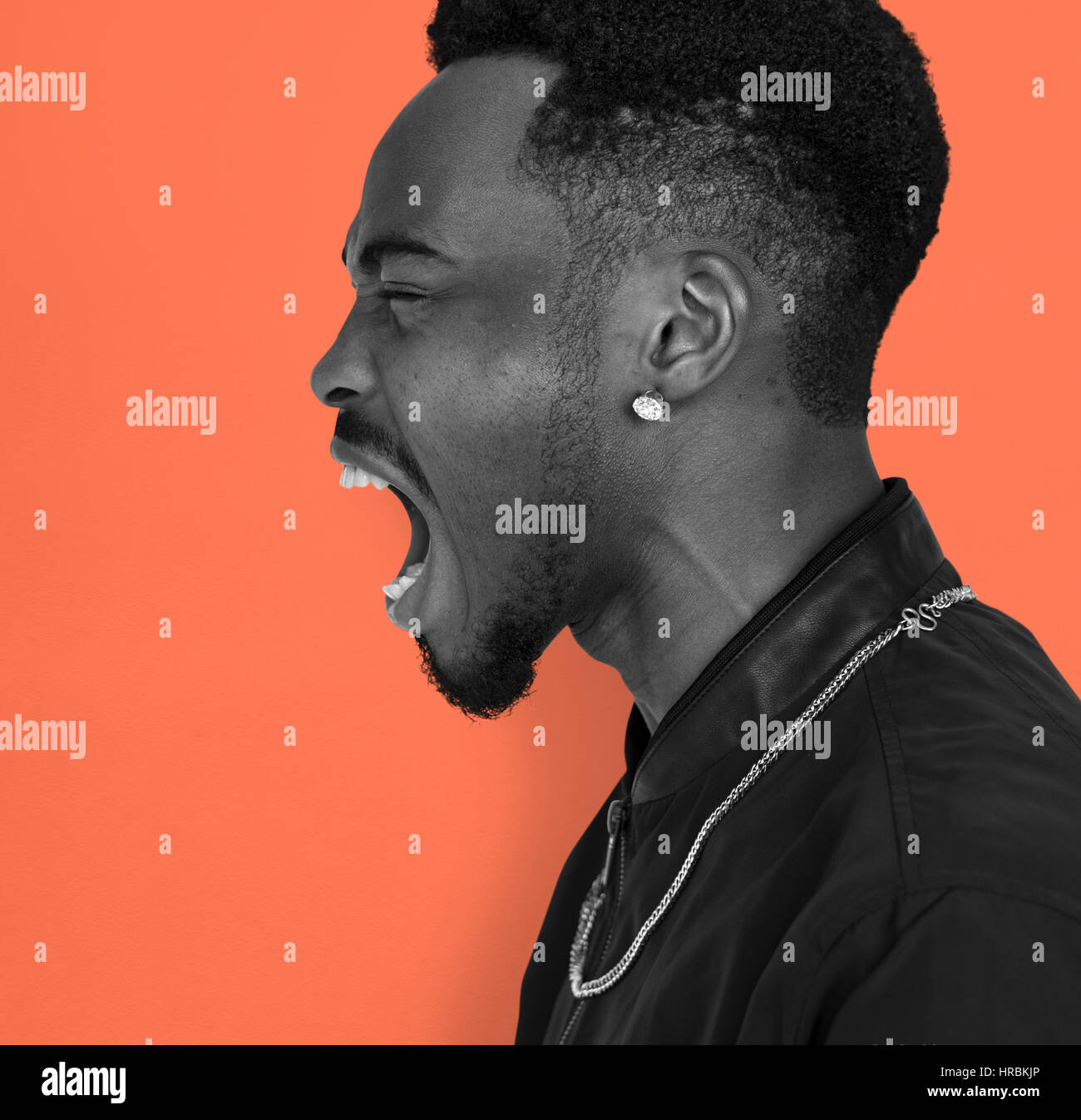 Adult Men Scream Shout Expression Studio Stock Photo - Alamy