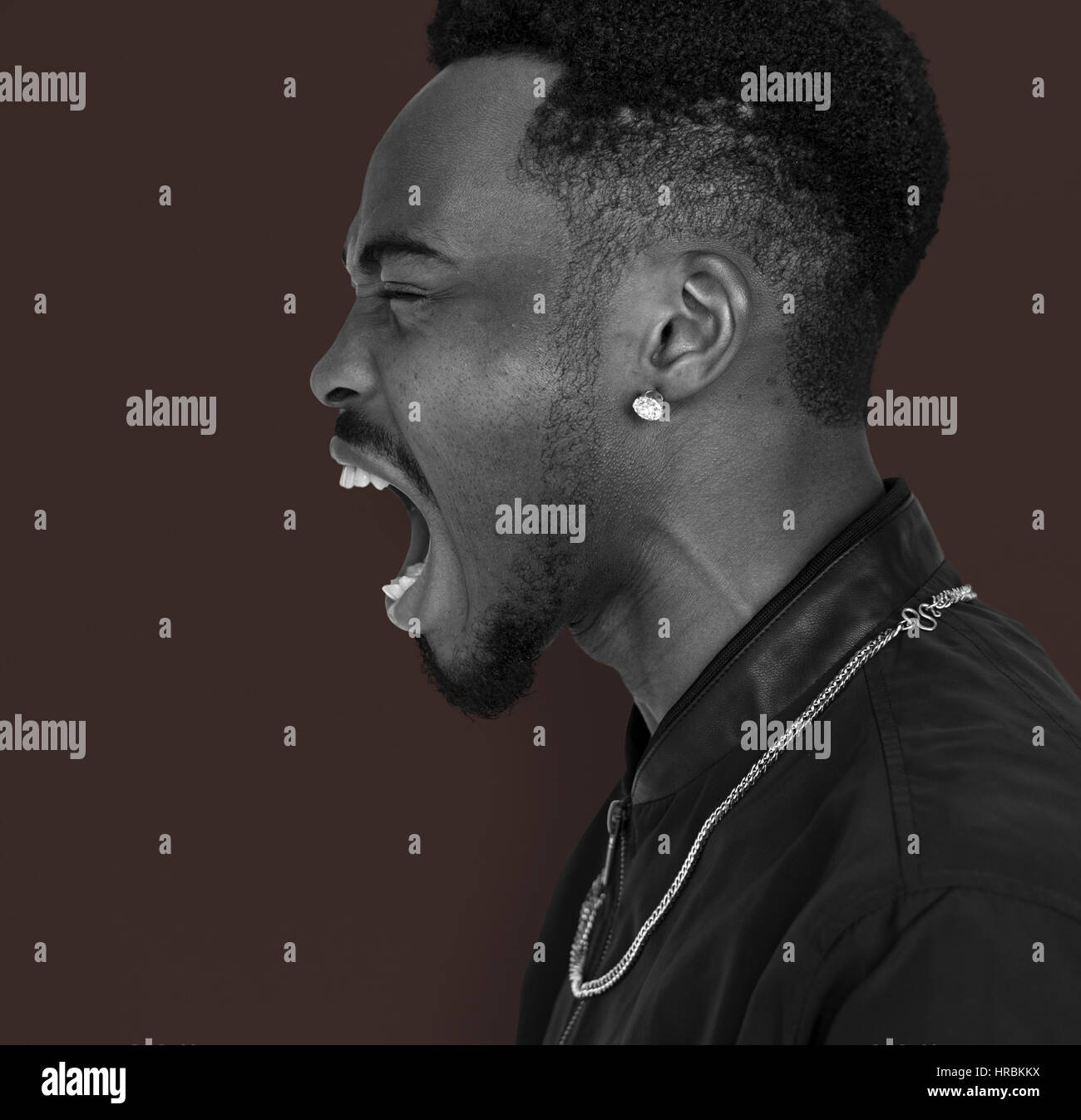 Adult Men Scream Shout Expression Studio Stock Photo - Alamy