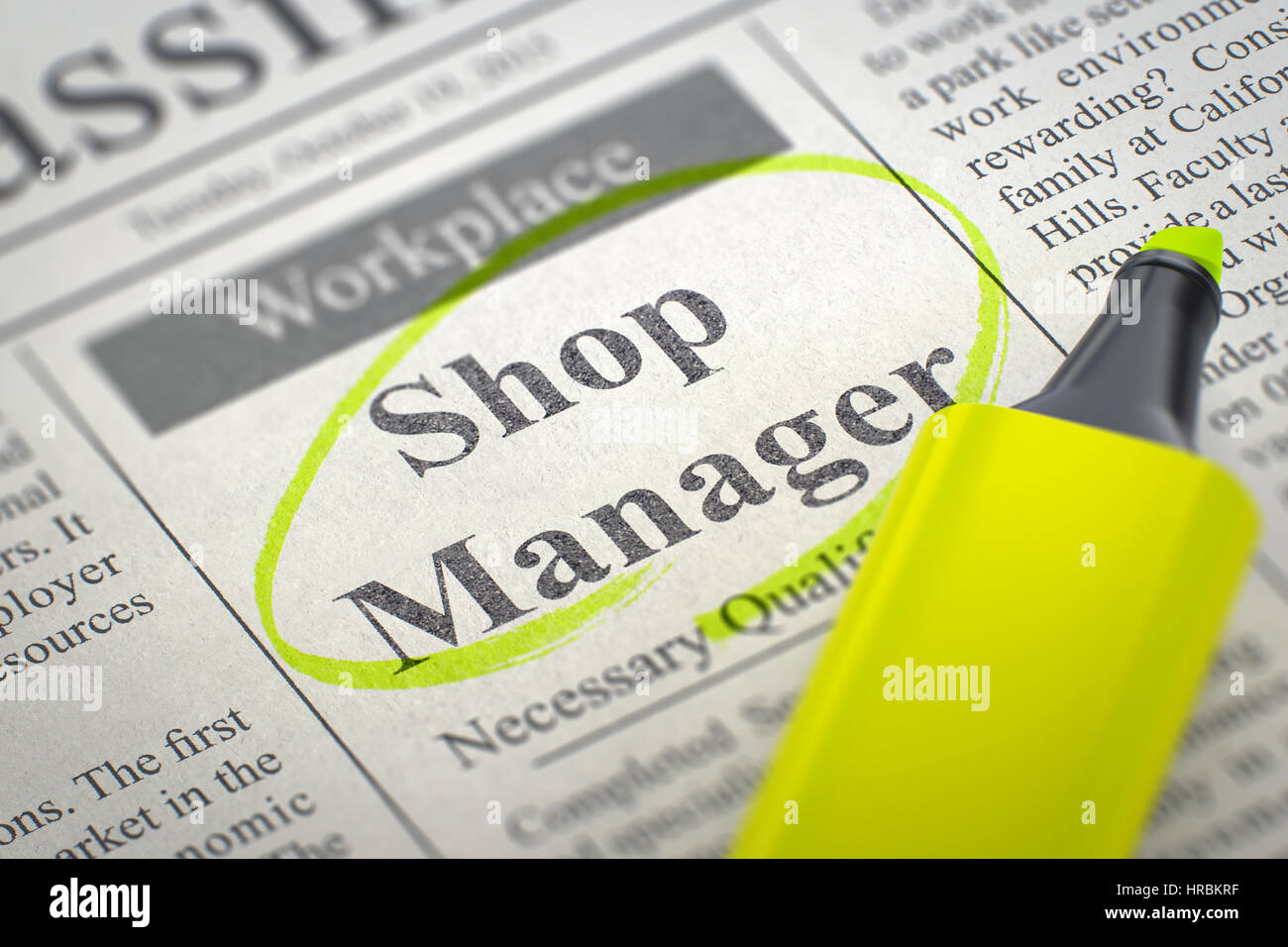 Shop Manager Job Vacancy. 3D Stock Photo - Alamy