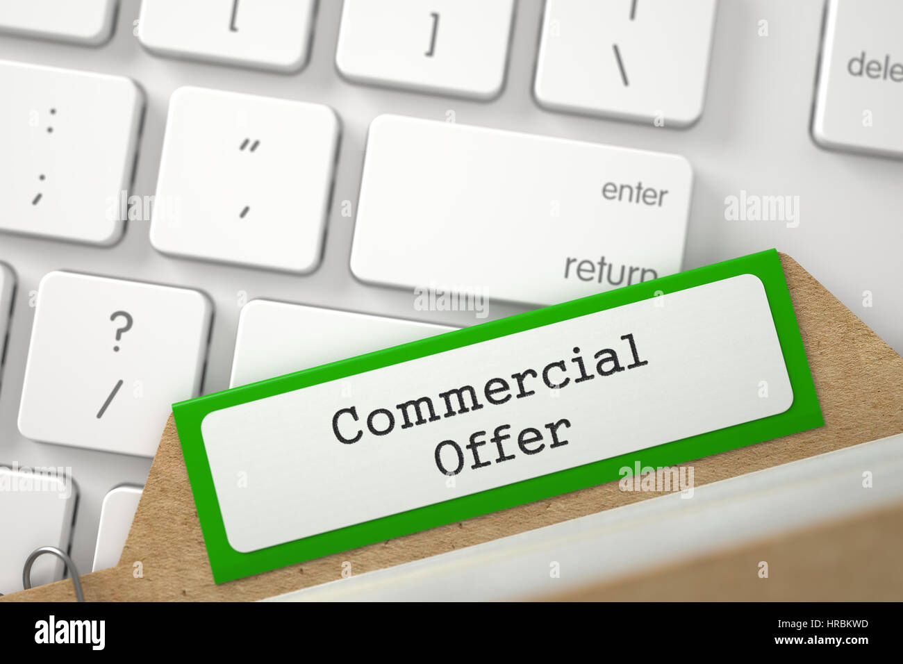 Folder Register with Inscription Commercial Offer. 3D Stock Photo - Alamy