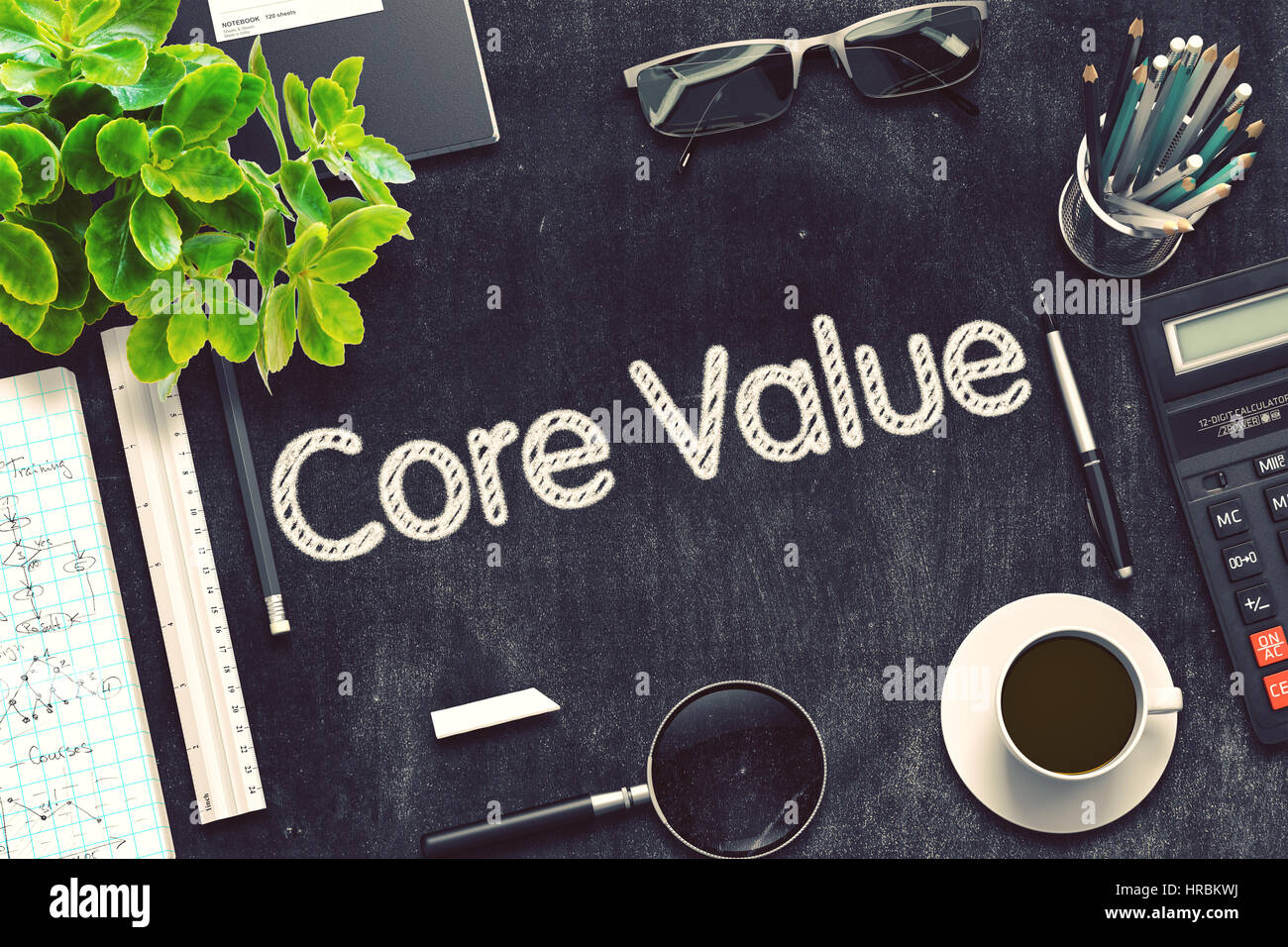 Core Value on Black Chalkboard. 3D Rendering Stock Photo - Alamy