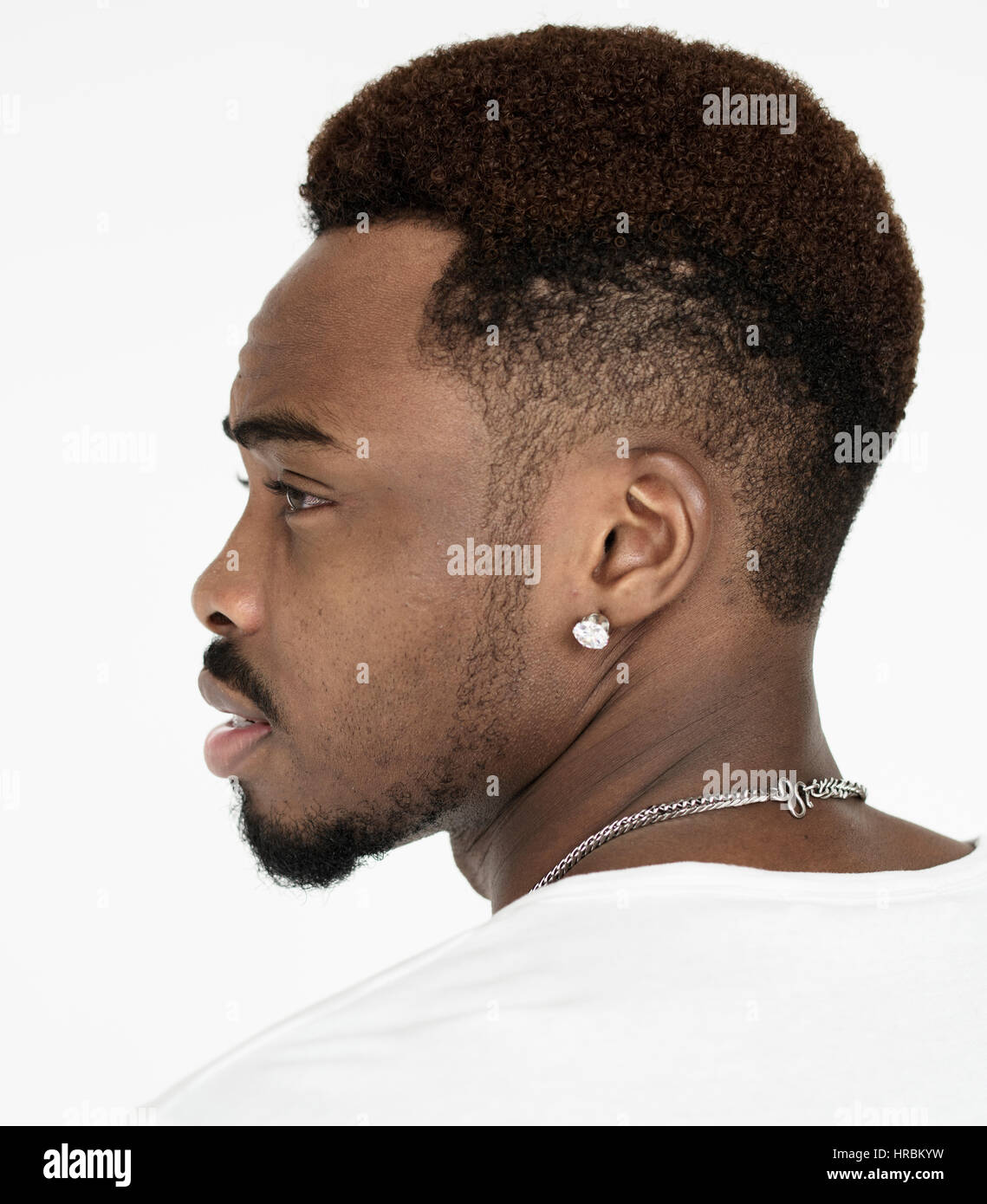Black guy head tilt angle shot Stock Photo - Alamy