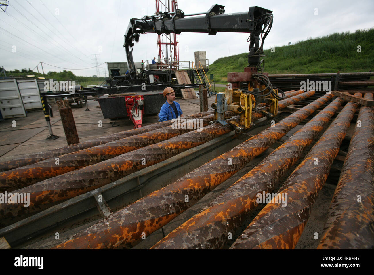 salt drilling rig in the north east of holland Stock Photo - Alamy