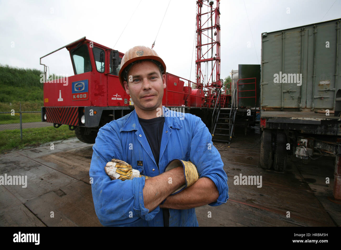 salt drilling rig in the north east of holland Stock Photo - Alamy