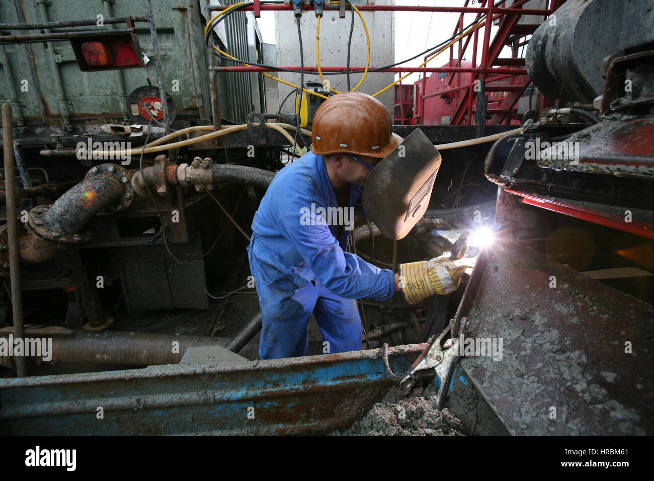salt drilling rig in the north east of holland Stock Photo - Alamy