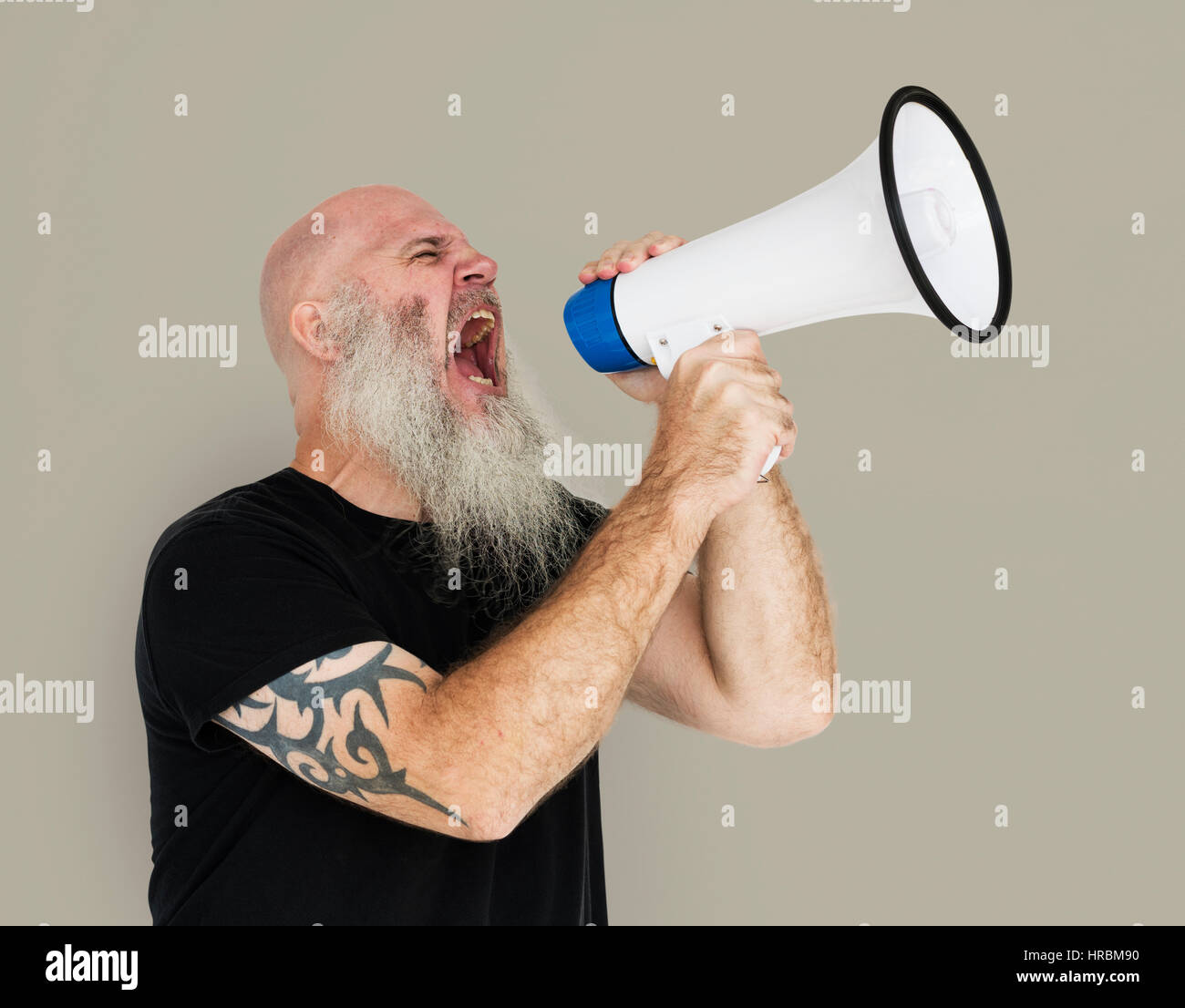 Man shouting megaphone hi-res stock photography and images - Alamy