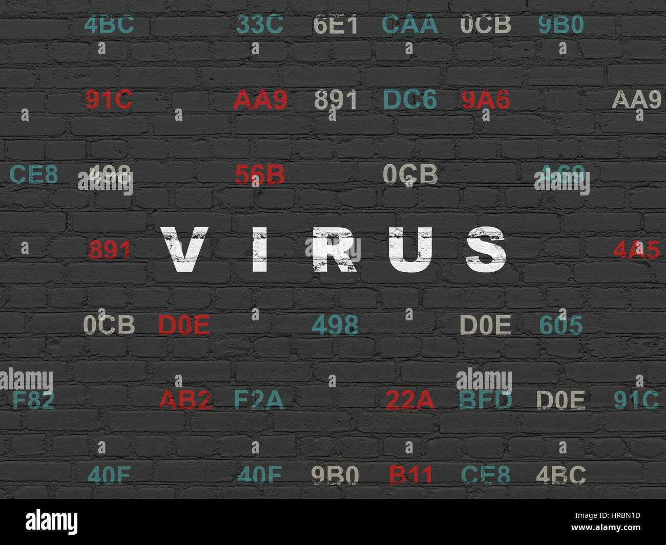 Security concept: Virus on wall background Stock Photo - Alamy