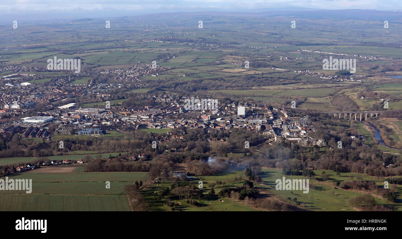 aerial view of Bishop Auckland, County Durham, UK Stock Photo - Alamy
