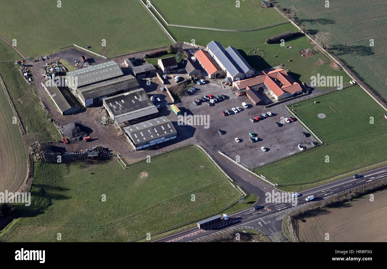 aerial view of Mainsgill Farm Shop on the A66 near Richmond, Yorkshire ...