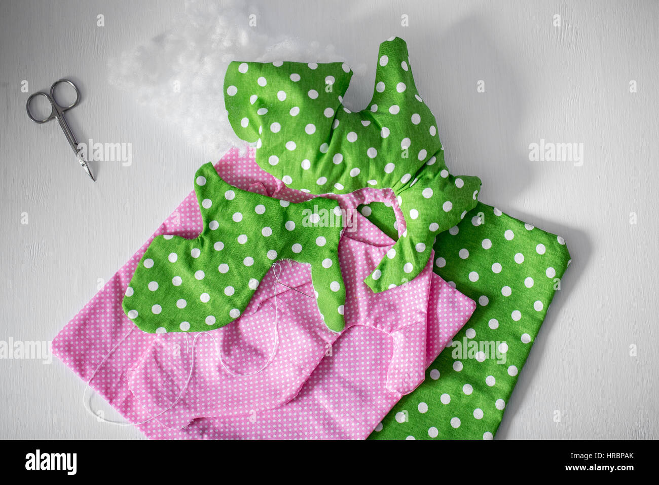 The easter toy stuffing process Stock Photo - Alamy