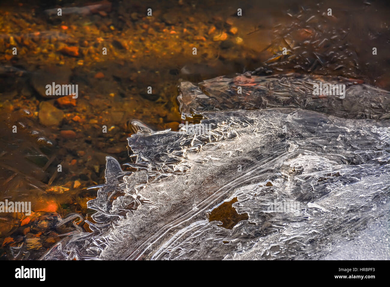 The reflection of the sky in cold water Stock Photo - Alamy