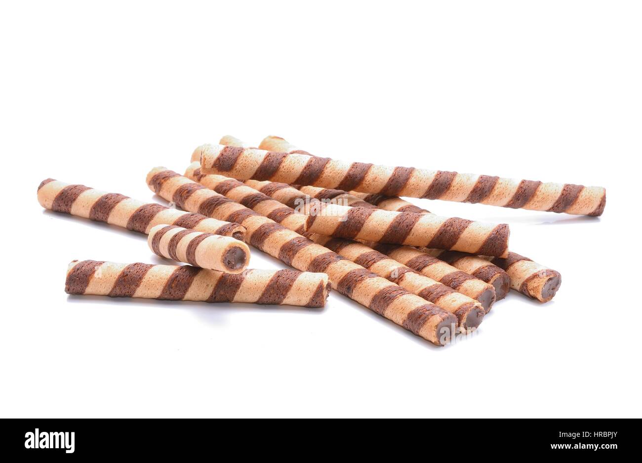 Chocolate sticks on white background Stock Photo - Alamy