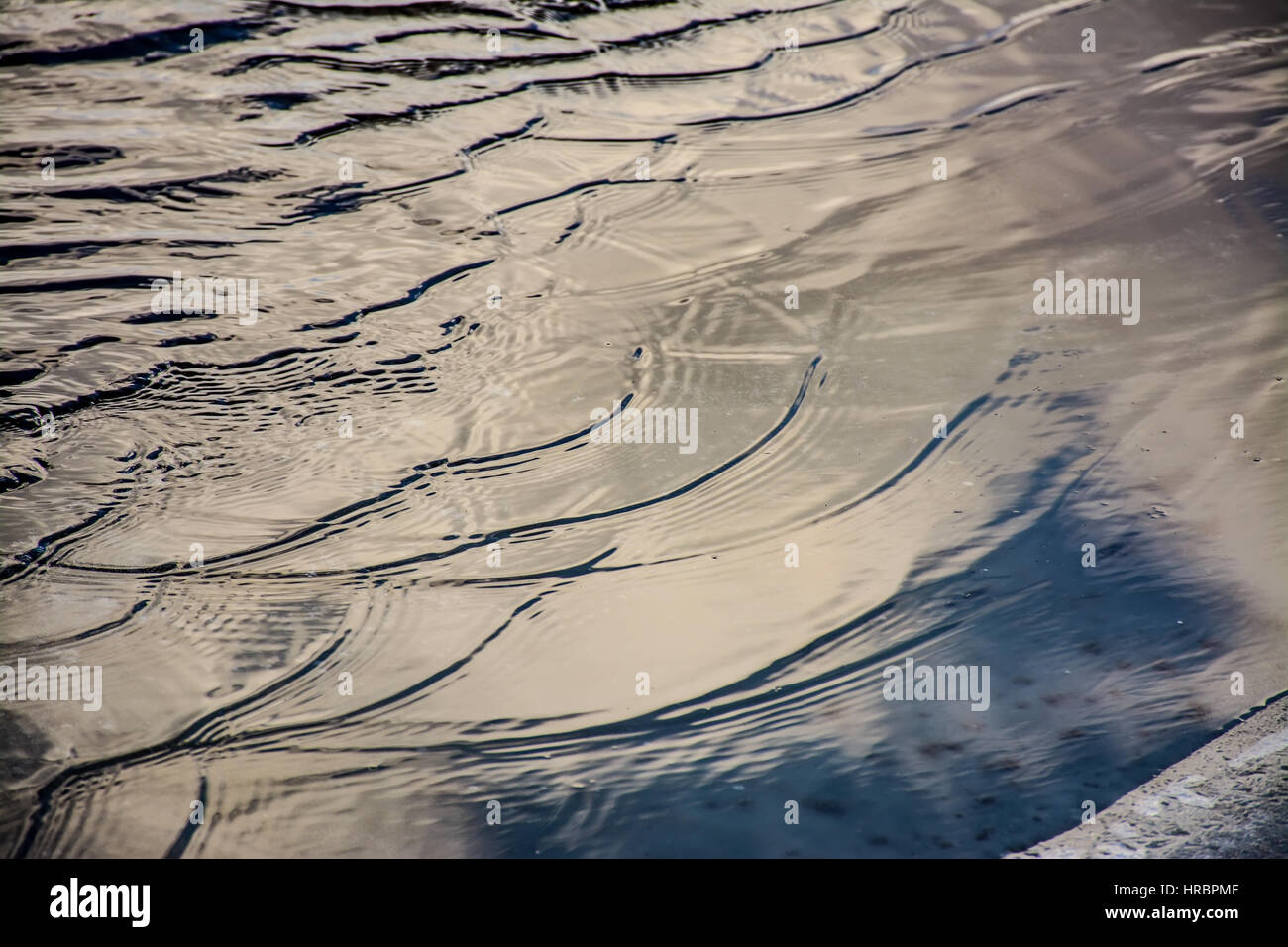The reflection of the sky in cold water Stock Photo - Alamy