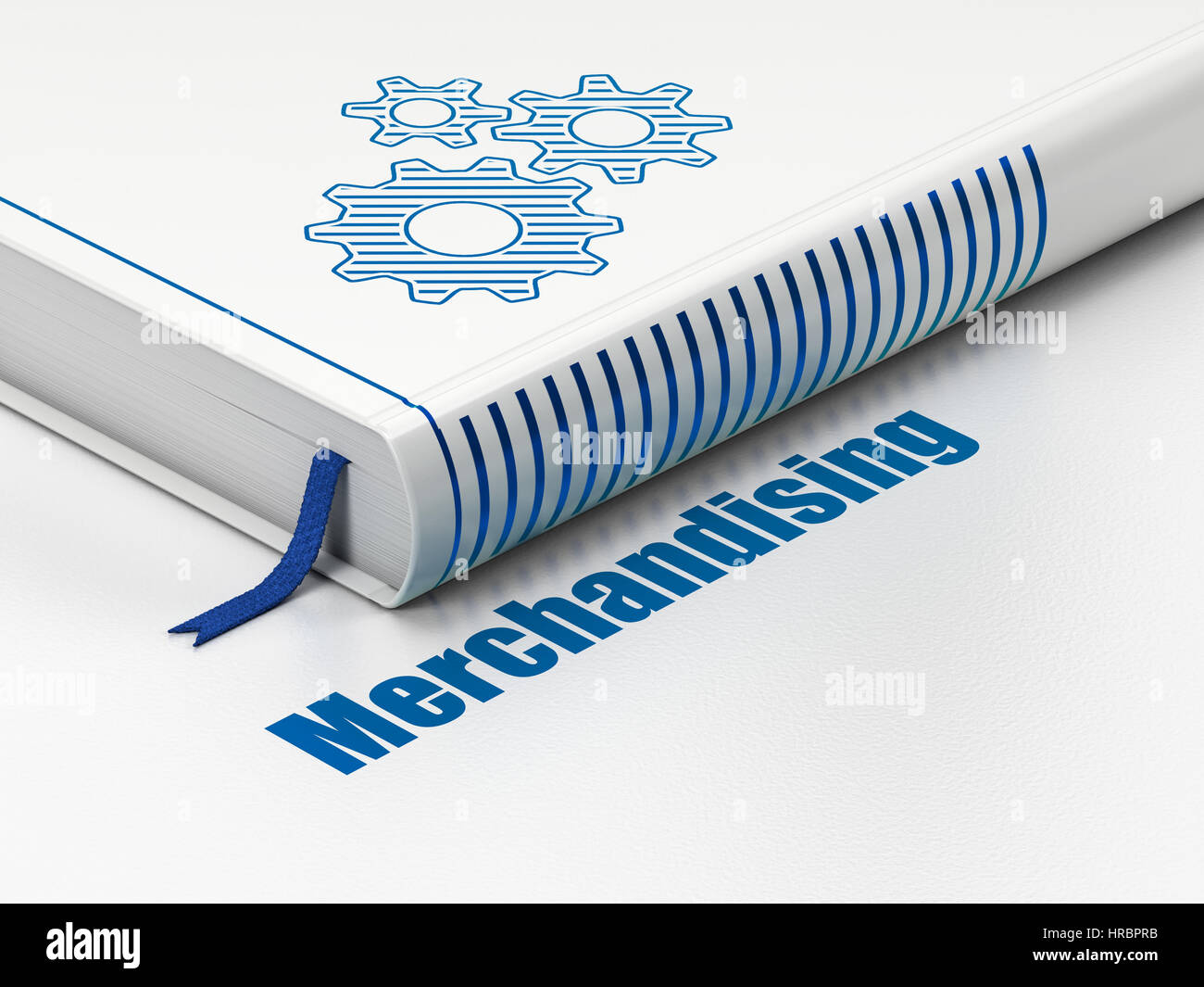 Advertising concept: book Gears, Merchandising on white background ...