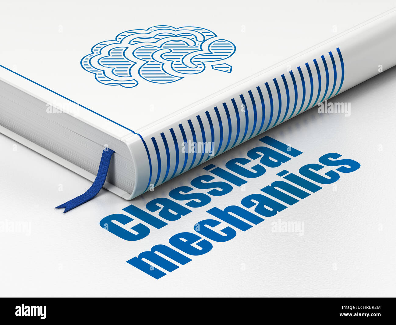 Science concept: book Brain, Classical Mechanics on white background ...
