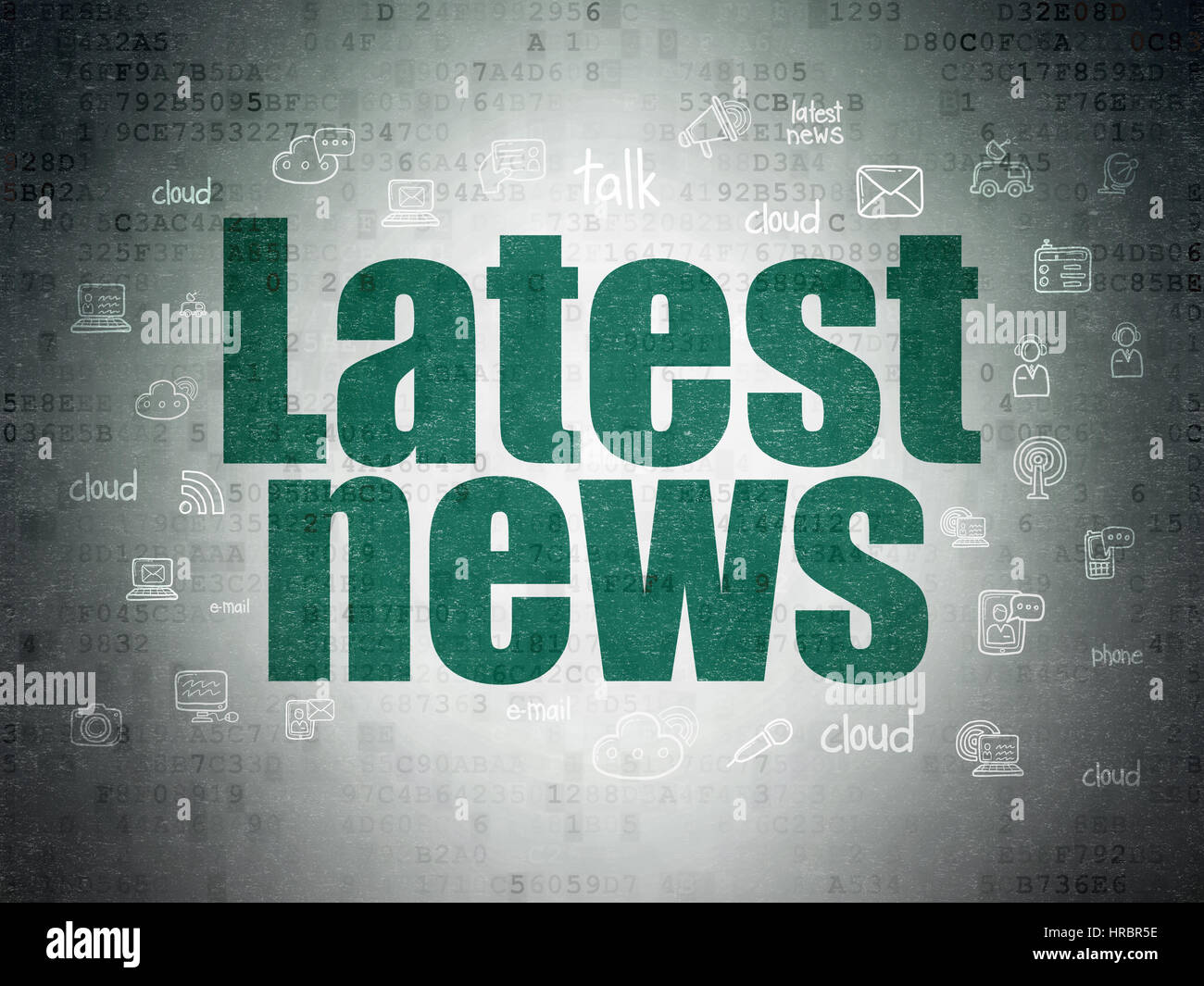 News concept: Latest News on Digital Data Paper background Stock Photo ...