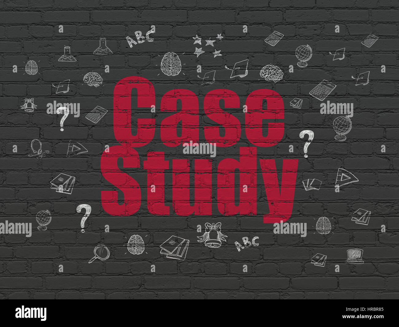 Learning concept: Case Study on wall background Stock Photo - Alamy