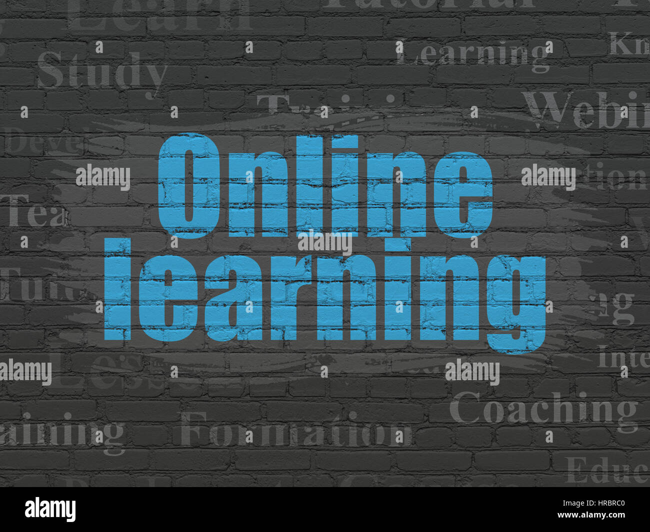 Learning concept: Online Learning on wall background Stock Photo - Alamy