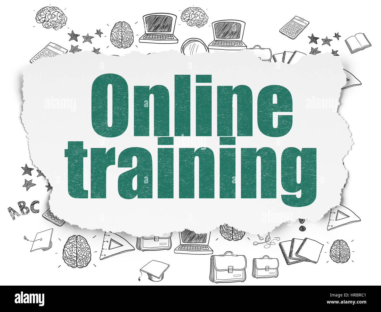 Learning concept: Online Training on Torn Paper background Stock Photo ...