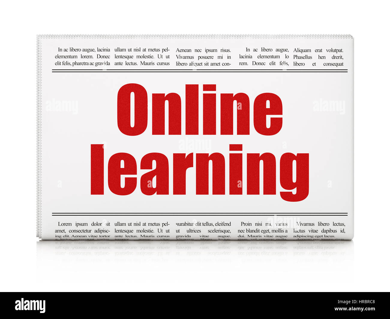 Studying concept: newspaper headline Online Learning Stock Photo - Alamy