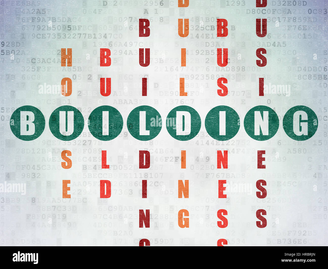 Constructing concept: Building in Crossword Puzzle Stock Photo - Alamy