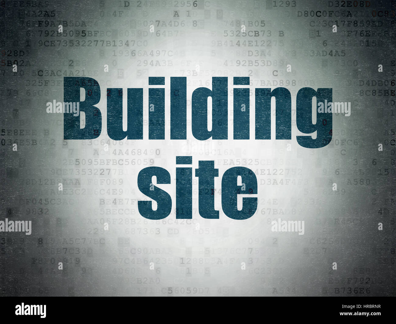 Construction concept: Building Site on Digital Data Paper background ...