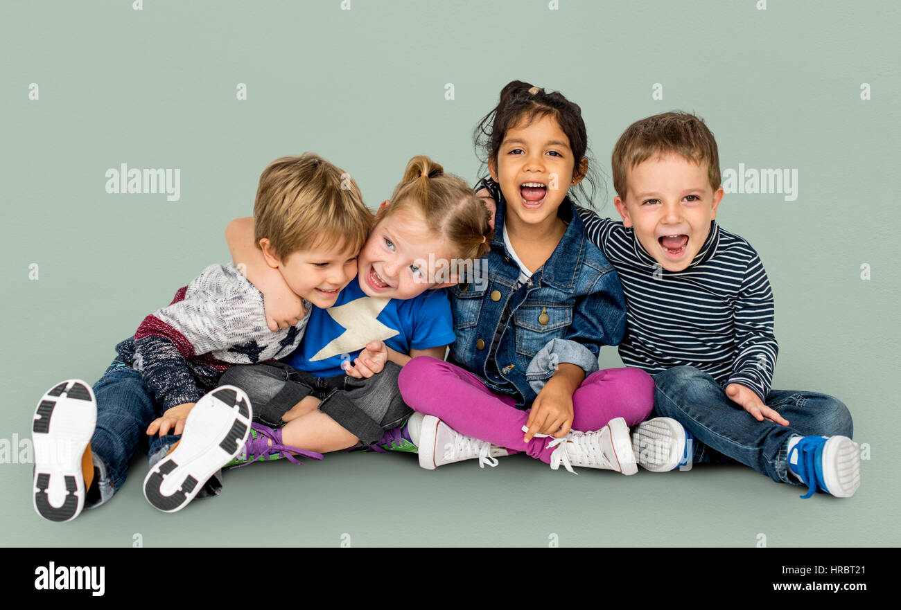 Children Smiling Happiness Friendship Togetherness Stock Photo - Alamy