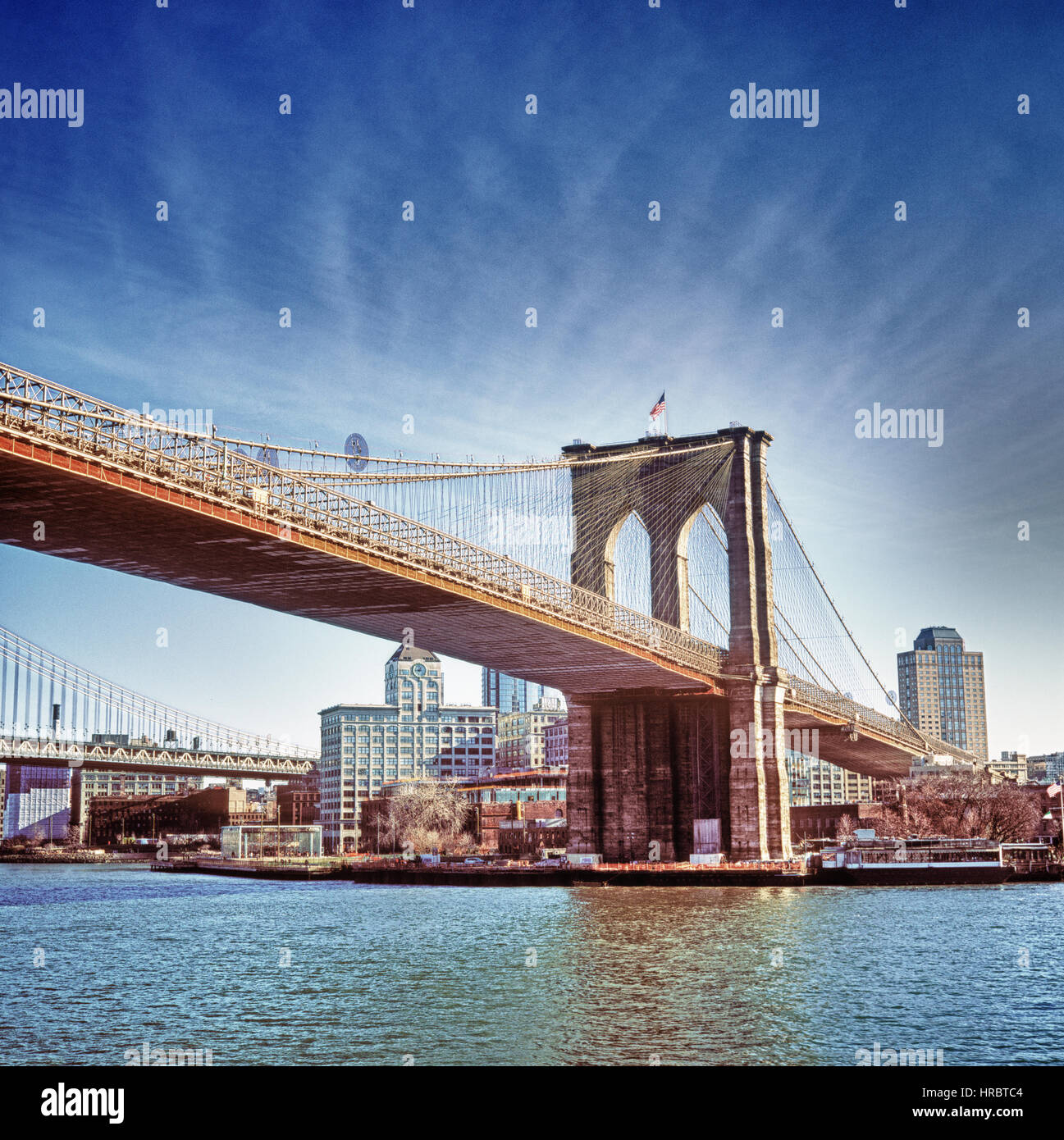 HDR image of Brooklyn Bridge - view from Manhattan Stock Photo - Alamy