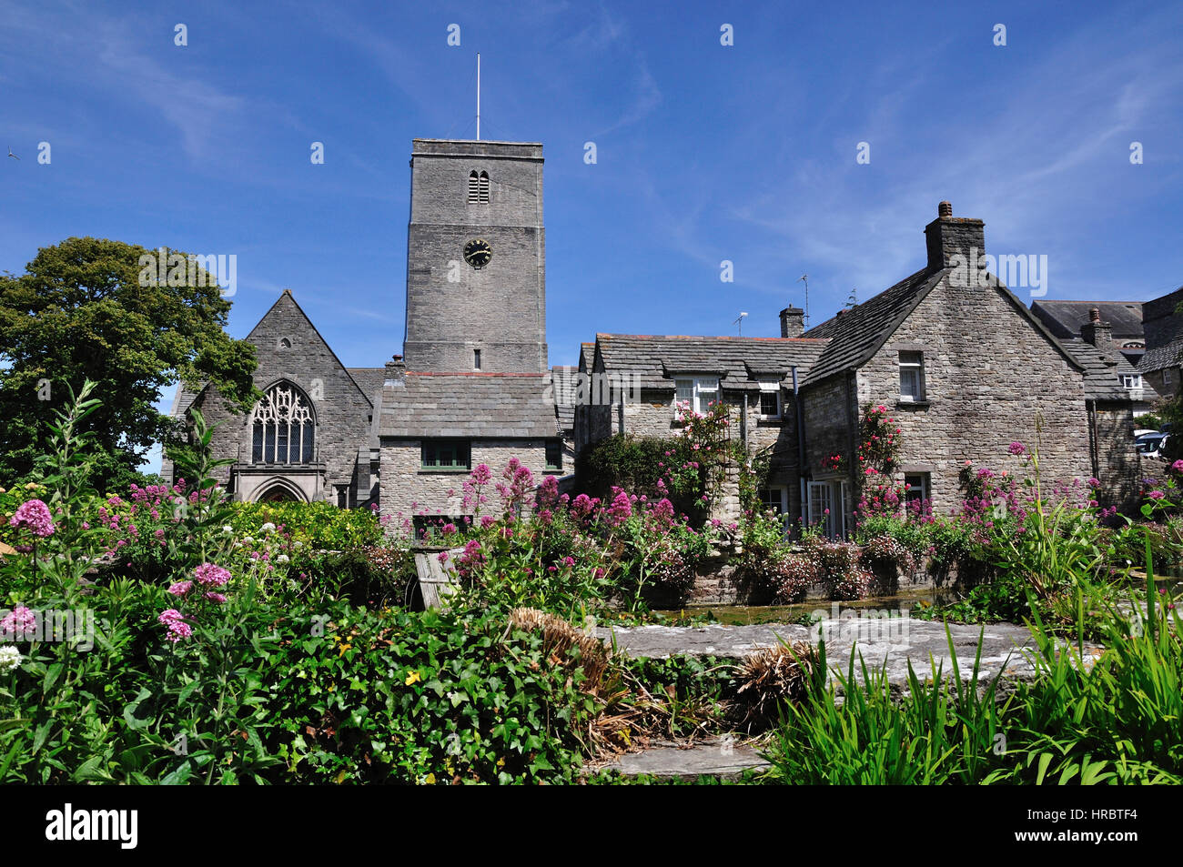 Corfe castle church village hi-res stock photography and images - Alamy