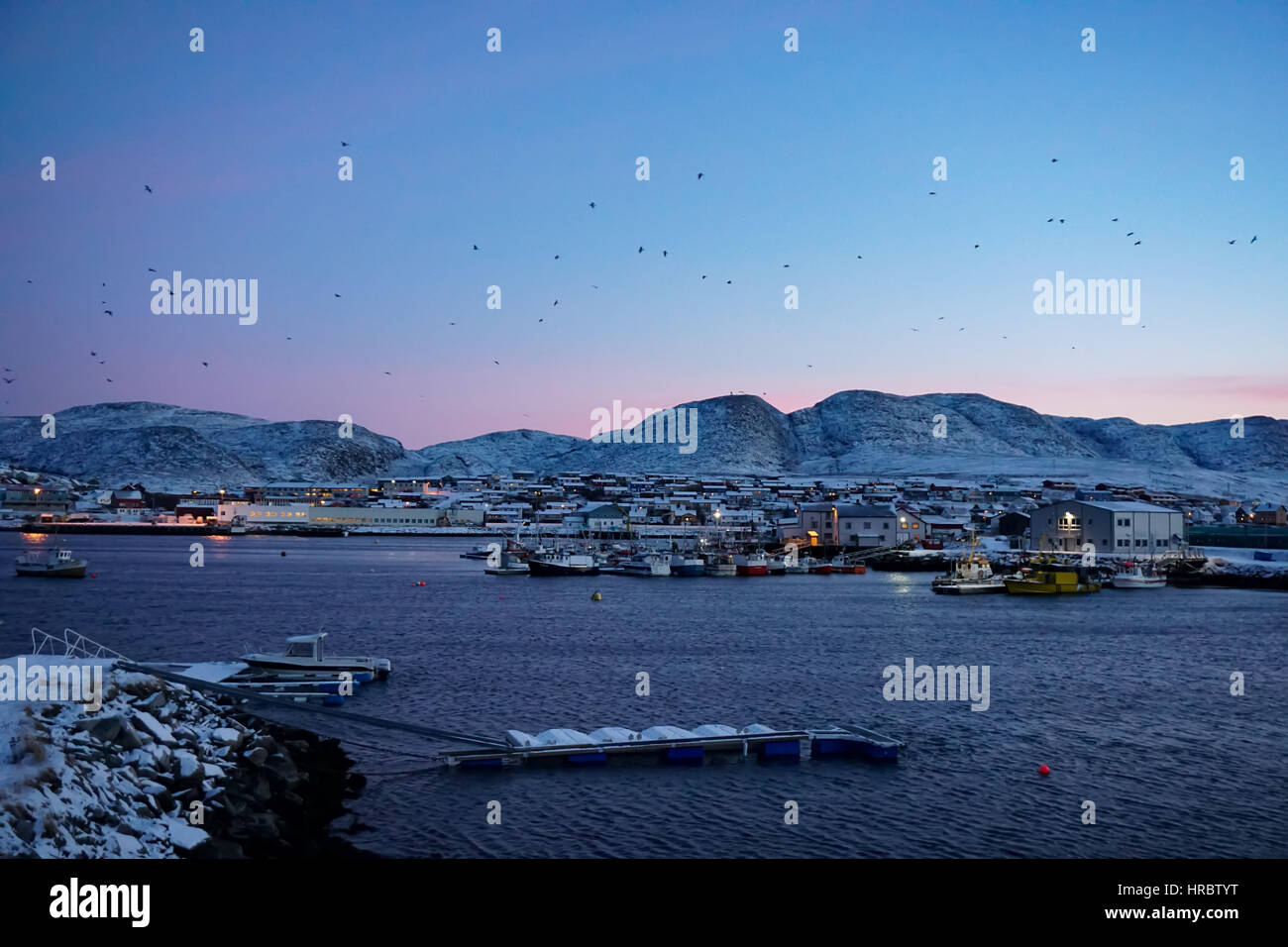 Norwegian village Gamvik, in the north of Norway Stock Photo - Alamy