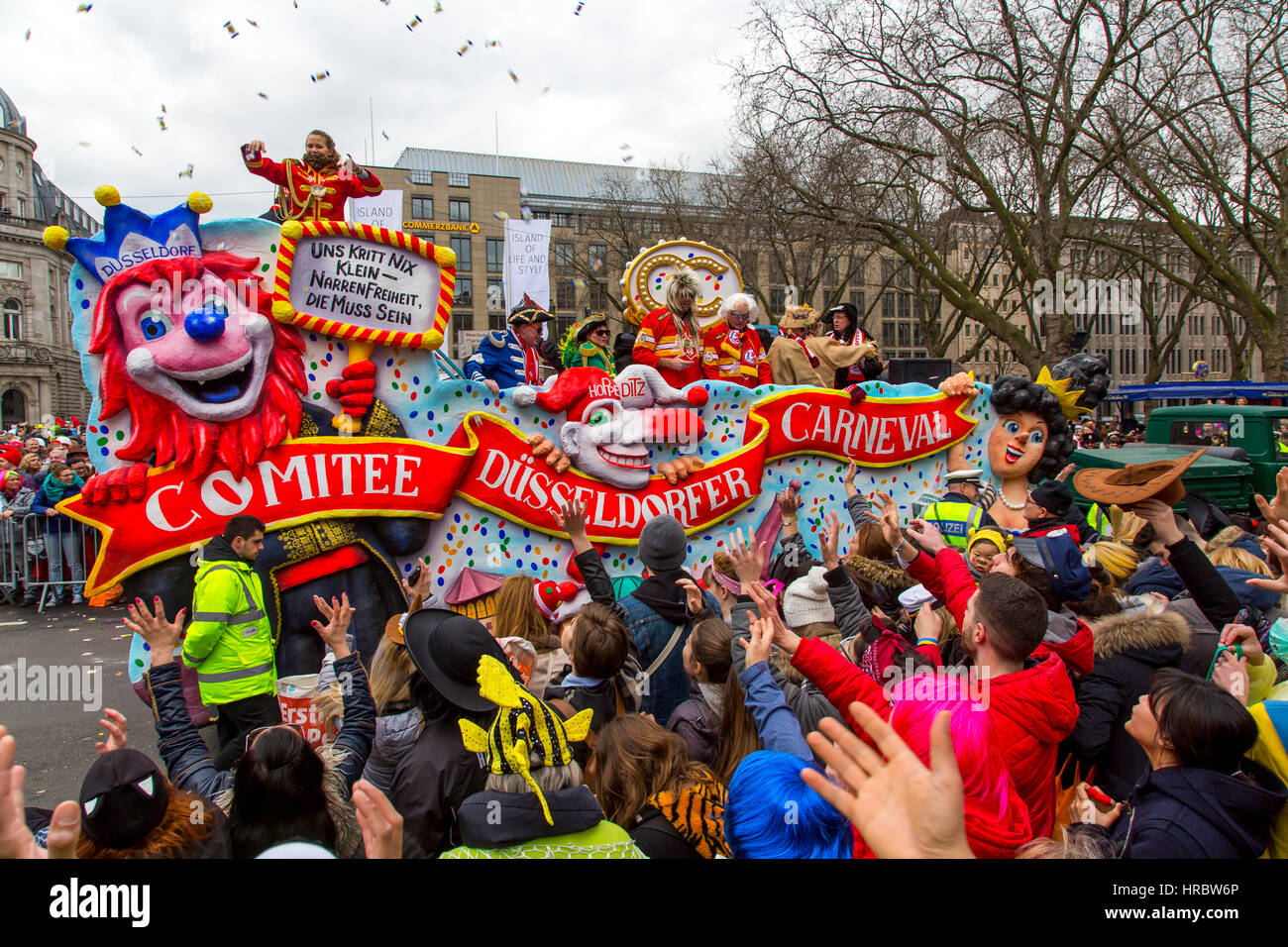 German Carnival parade in DŸsseldorf, Carnival floats designed as ...