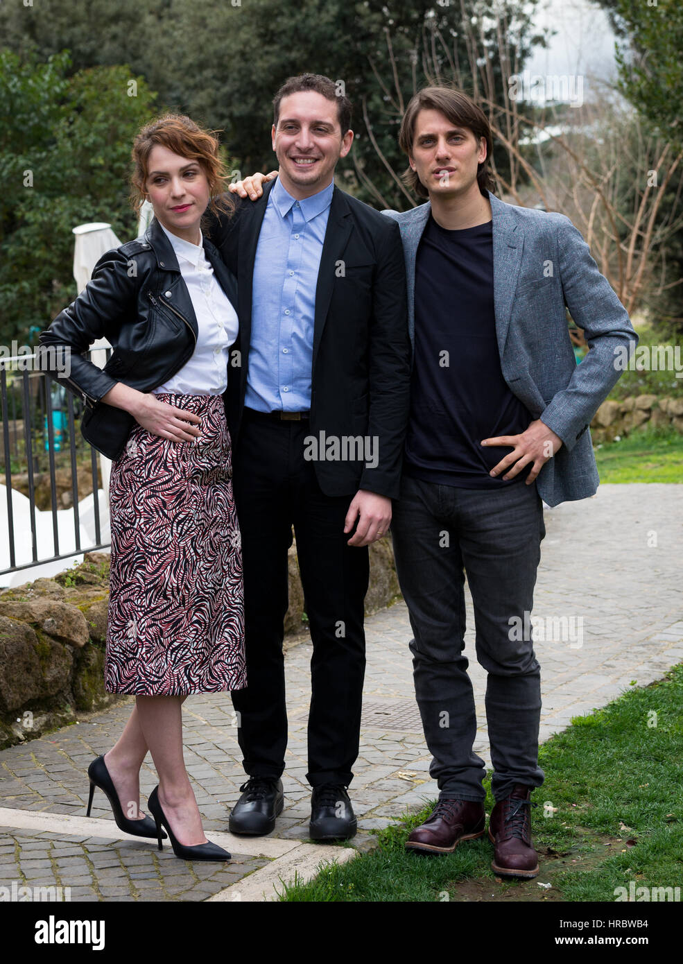 Rome, Italy. 28th Feb, 2017. Isabella Ragonese, Fabio Mollo and Luca ...
