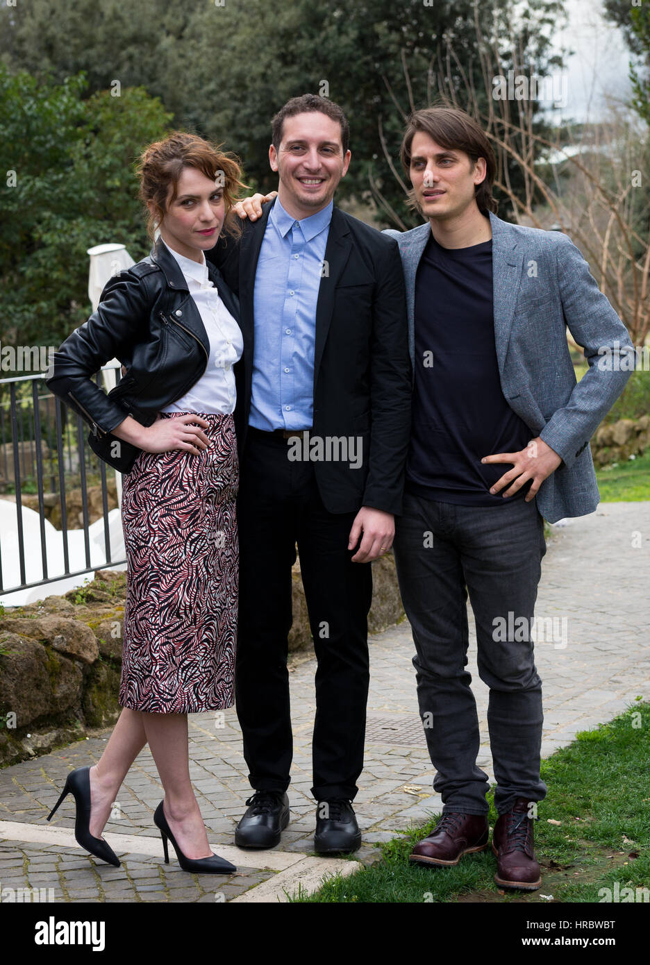 Rome, Italy. 28th Feb, 2017. Isabella Ragonese, Fabio Mollo and Luca ...