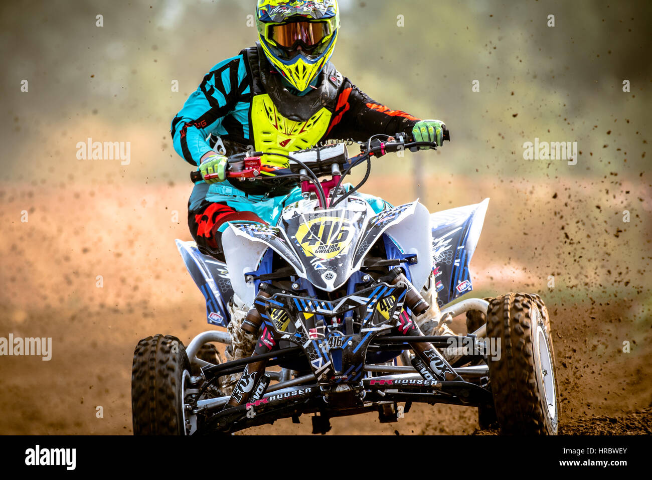 Quad rider on the race Stock Photo - Alamy