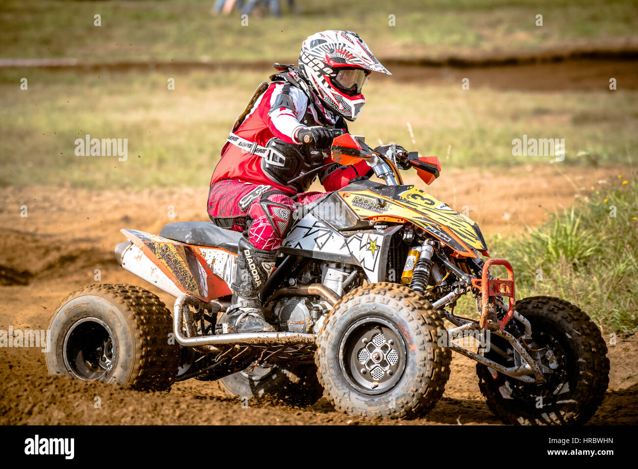Quad rider on the race Stock Photo - Alamy