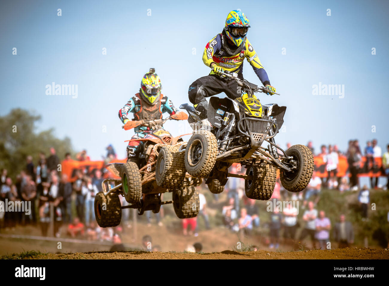 Quad rider on the race Stock Photo - Alamy