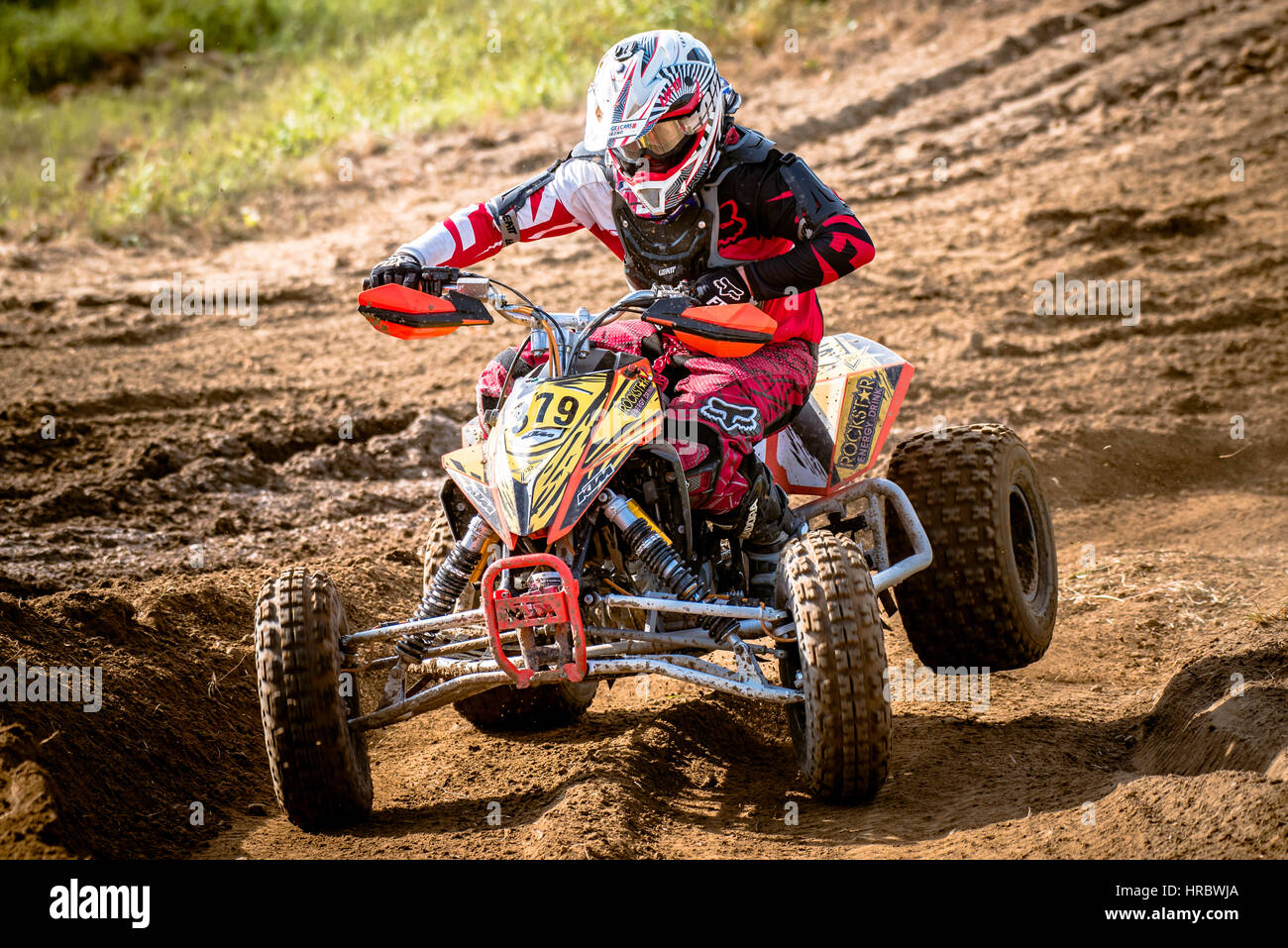 Quad rider on the race Stock Photo - Alamy