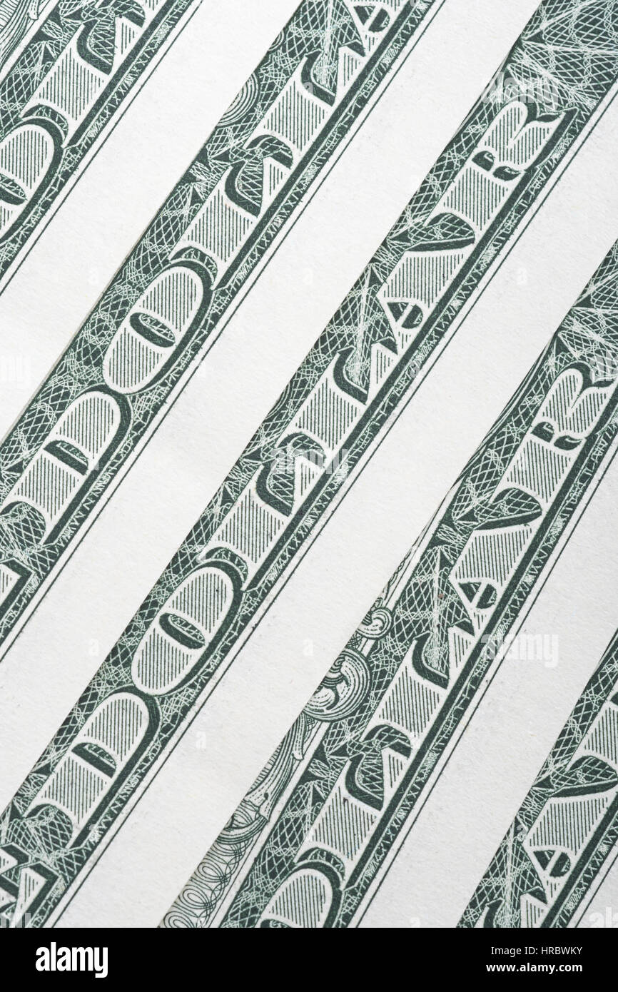 Ultra close up / macro photo of details on a US $1 / One Dollar bill ...