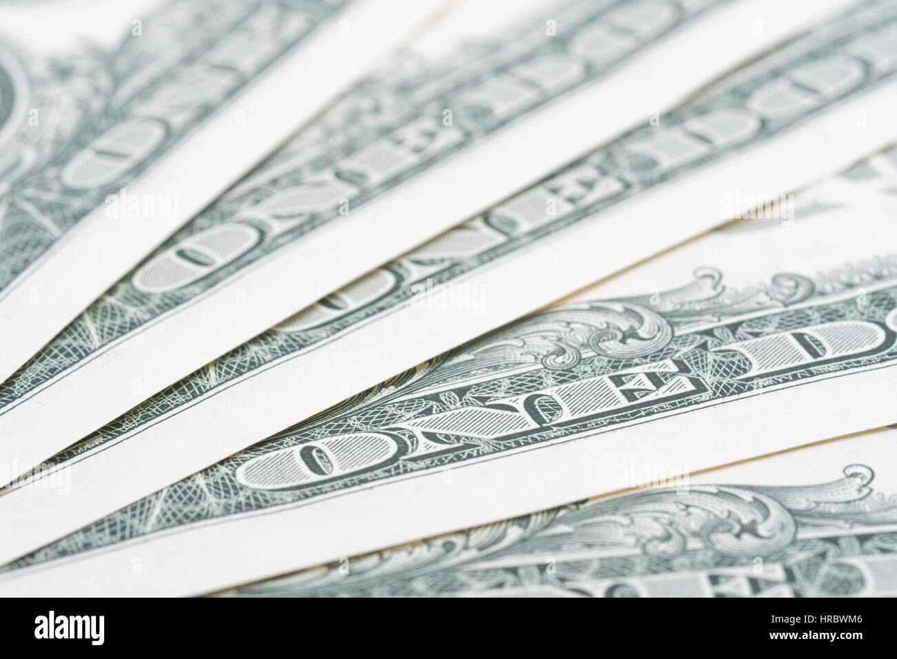 Ultra close up / macro photo of details on a US $1 / One Dollar bill ...