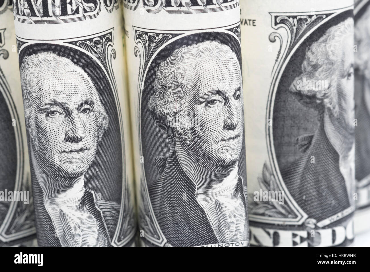 Macro-photo of George Washington's face on US $1 / one dollar bill ...