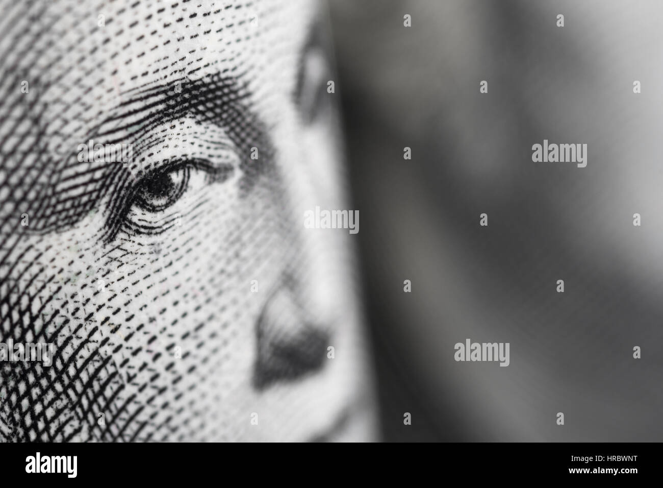 Macro-photo of George Washington's face on US $1 / one dollar bill ...