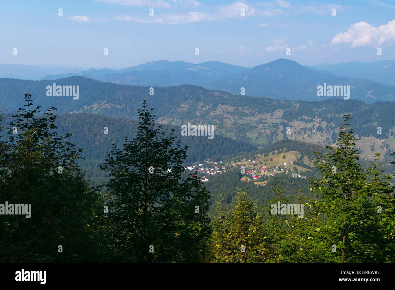 Amazing panorama Ceahlau massif, Eastern Carpathians Mountains, Moldova ...