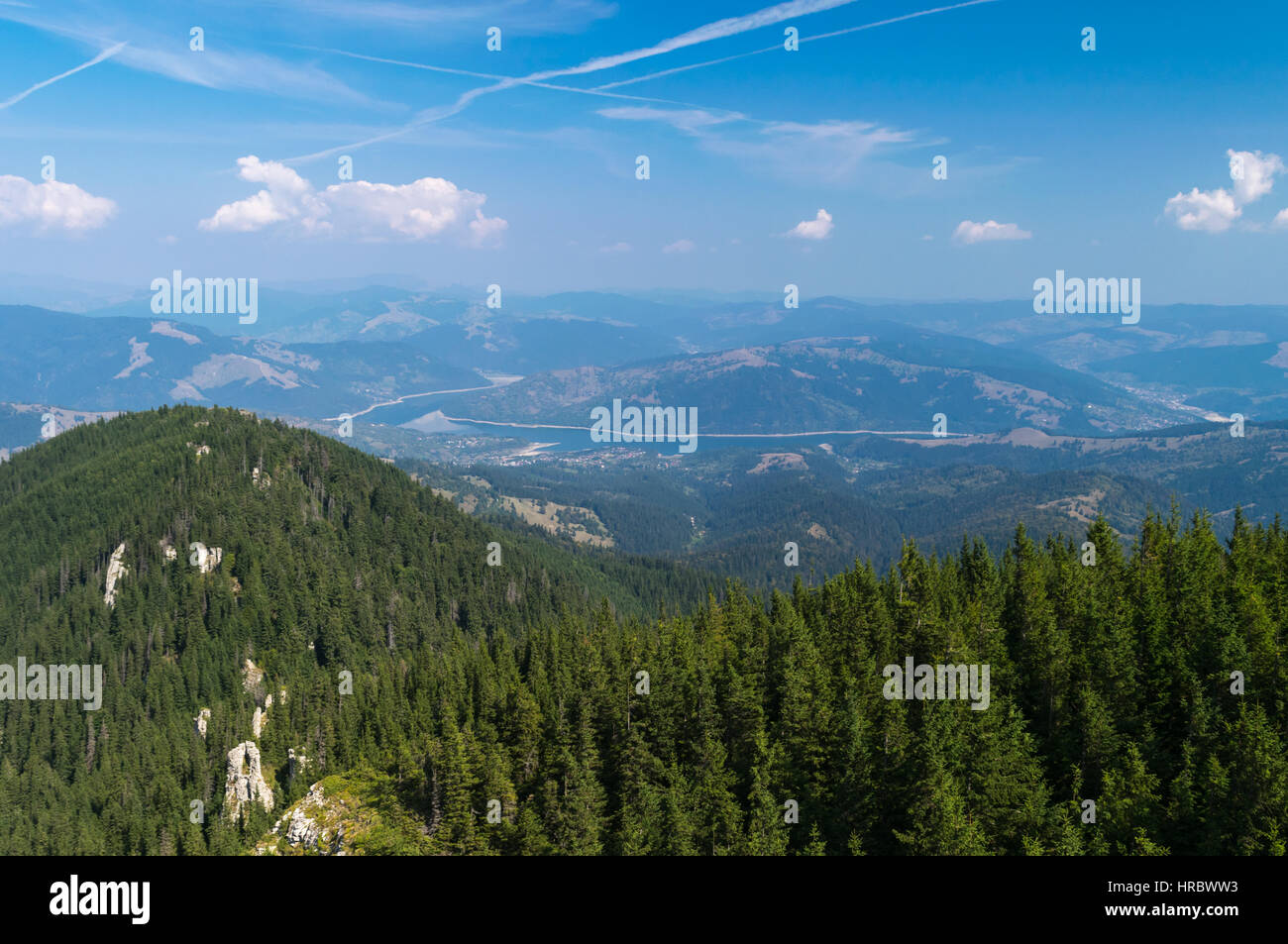 Amazing panorama Ceahlau massif, Eastern Carpathians Mountains, Moldova ...