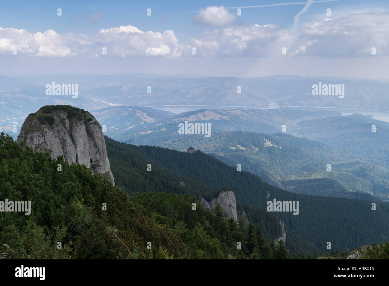 Amazing panorama Ceahlau massif, Eastern Carpathians Mountains, Moldova ...