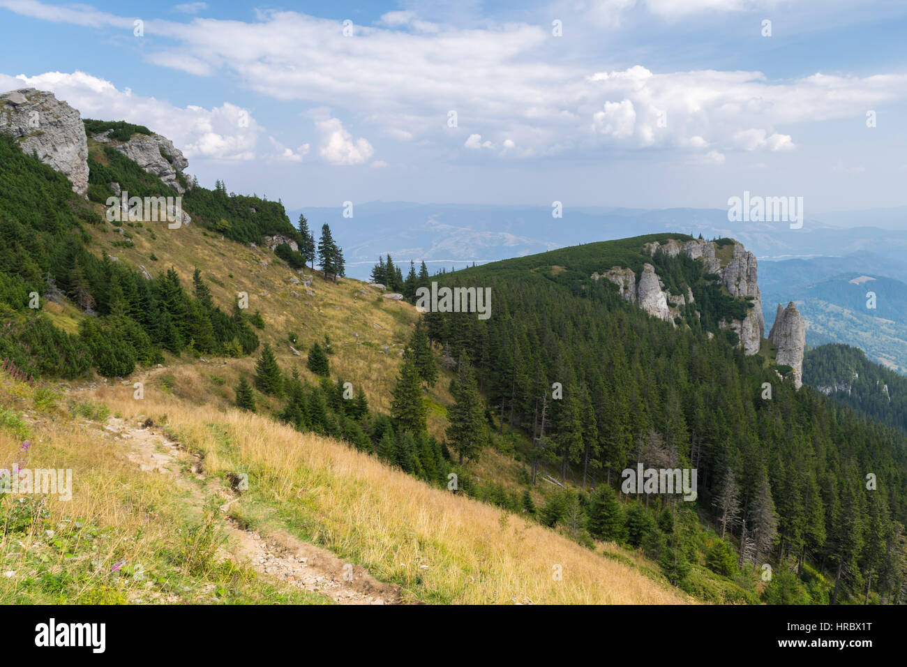 Amazing panorama Ceahlau massif, Eastern Carpathians Mountains, Moldova ...