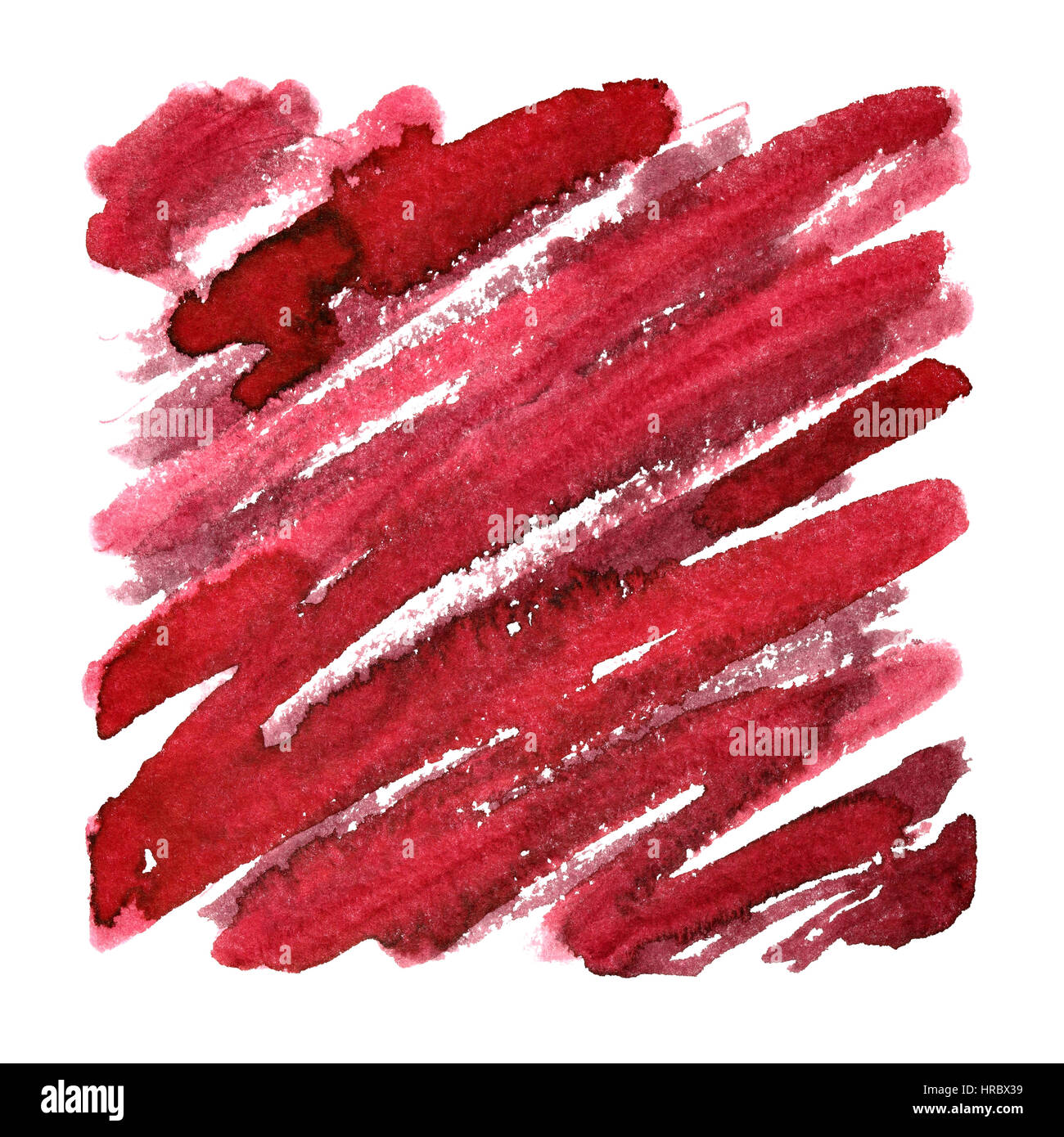 Red square with expressive brush strokes. Abstract background. Space ...