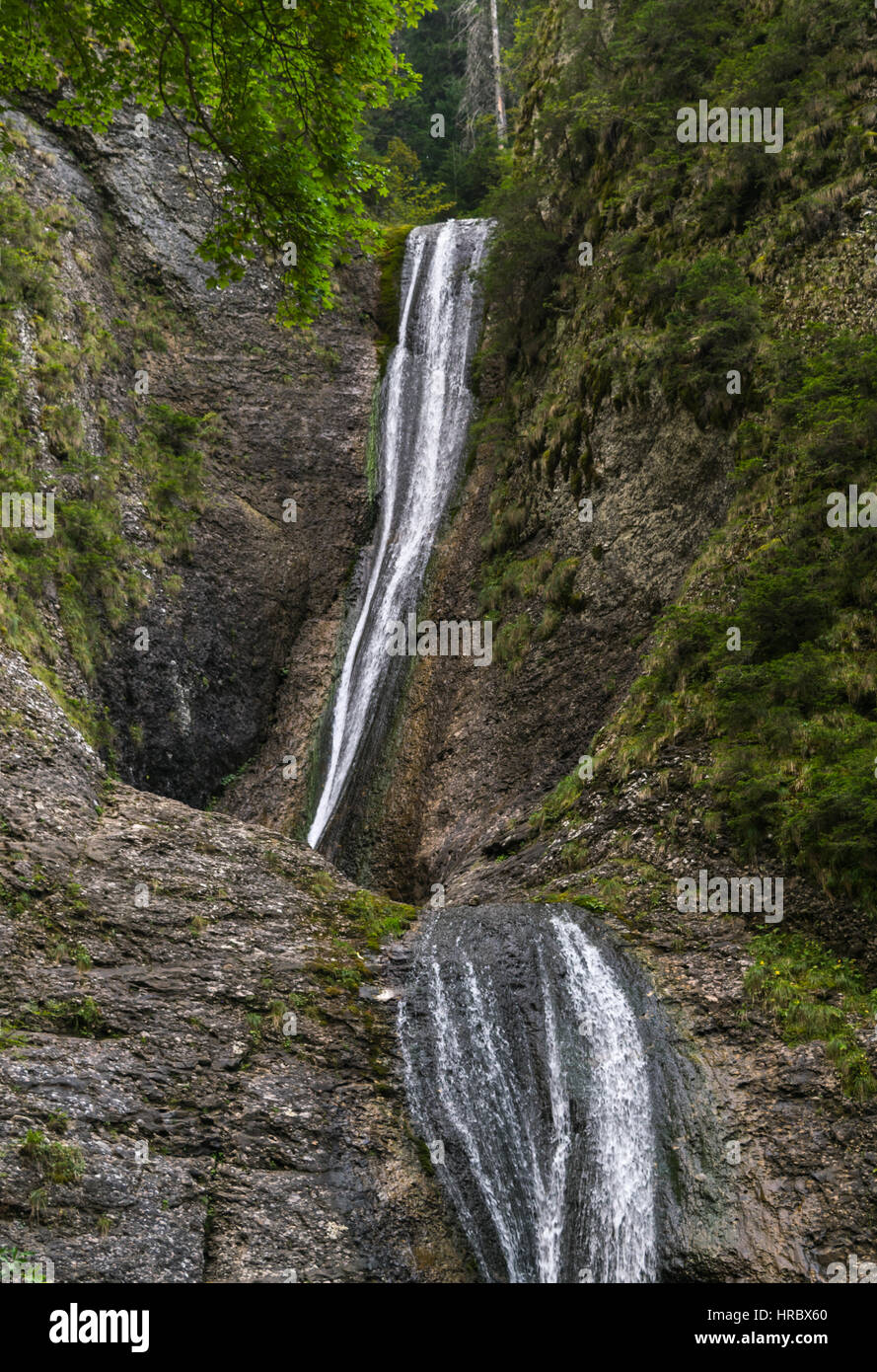 Duruitoarea Waterfall, Ceahlau massif, Eastern Carpathians Mountains ...