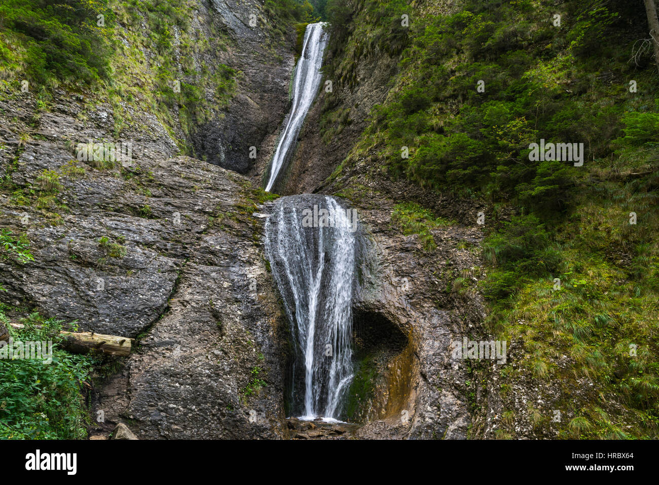 Duruitoarea Waterfall, Ceahlau massif, Eastern Carpathians Mountains ...